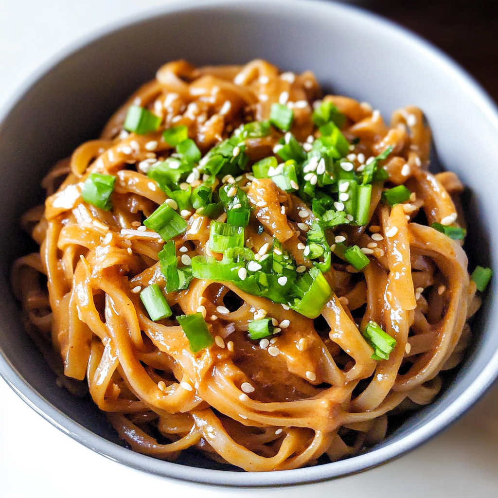 Irresistible 10 Minute Peanut Sauce Rice Noodles Recipe