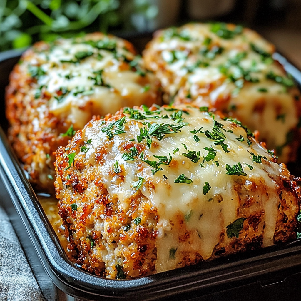 Irresistible Garlic Parmesan Chicken Meatloaves Recipe - Recipes Flavors