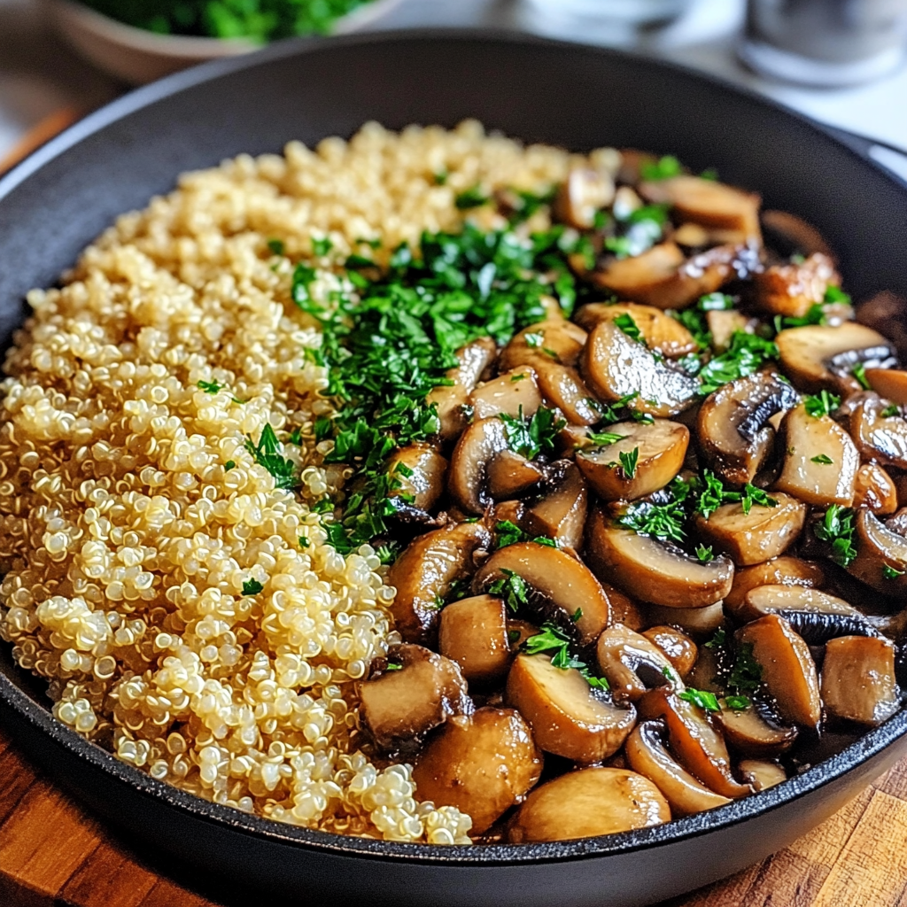 Irresistible Creamy Mushroom Quinoa Skillet Recipe