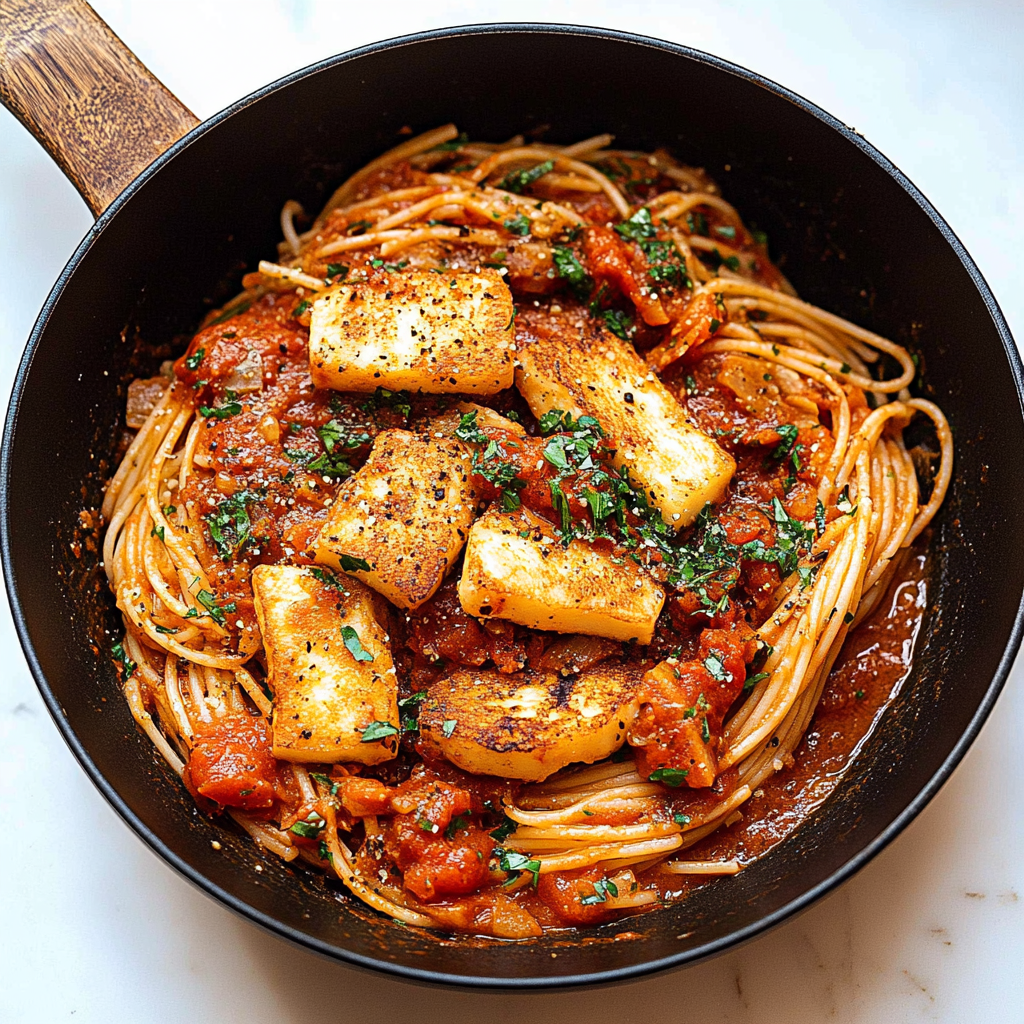 Easy Halloumi Pasta with Rich Tomato Sauce Delight - Recipes Flavors