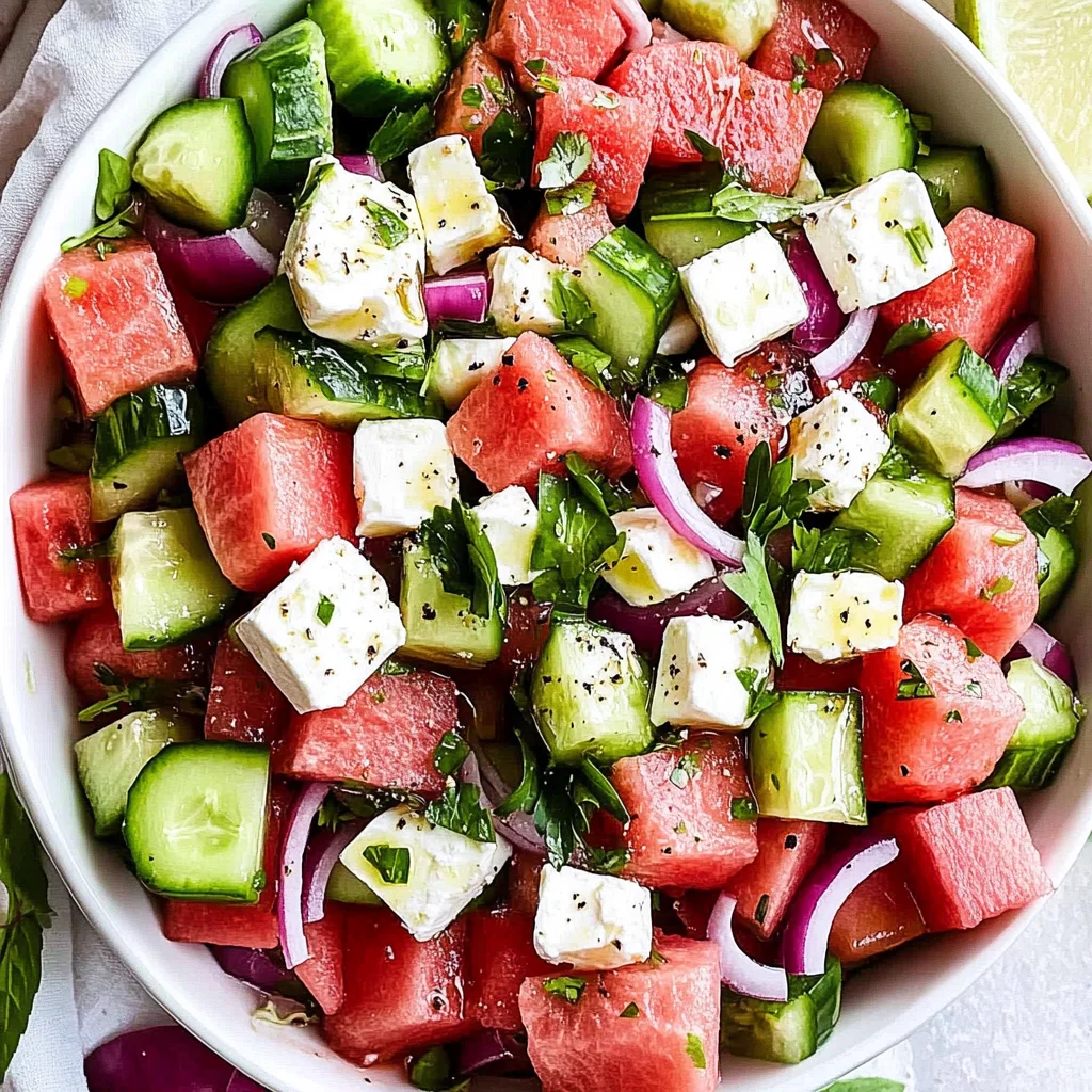 Watermelon Salad with Feta Cheese